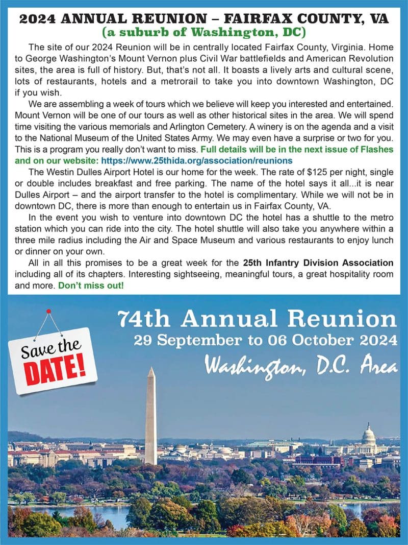 Reunions – 25th Infantry Division Association